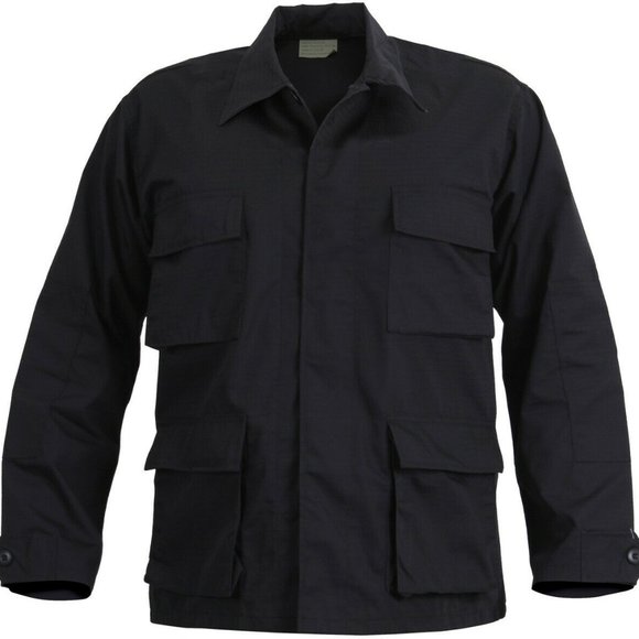Shirts | Black Night Ops Bdu Tactical Combat Jacket Swat Law ...
